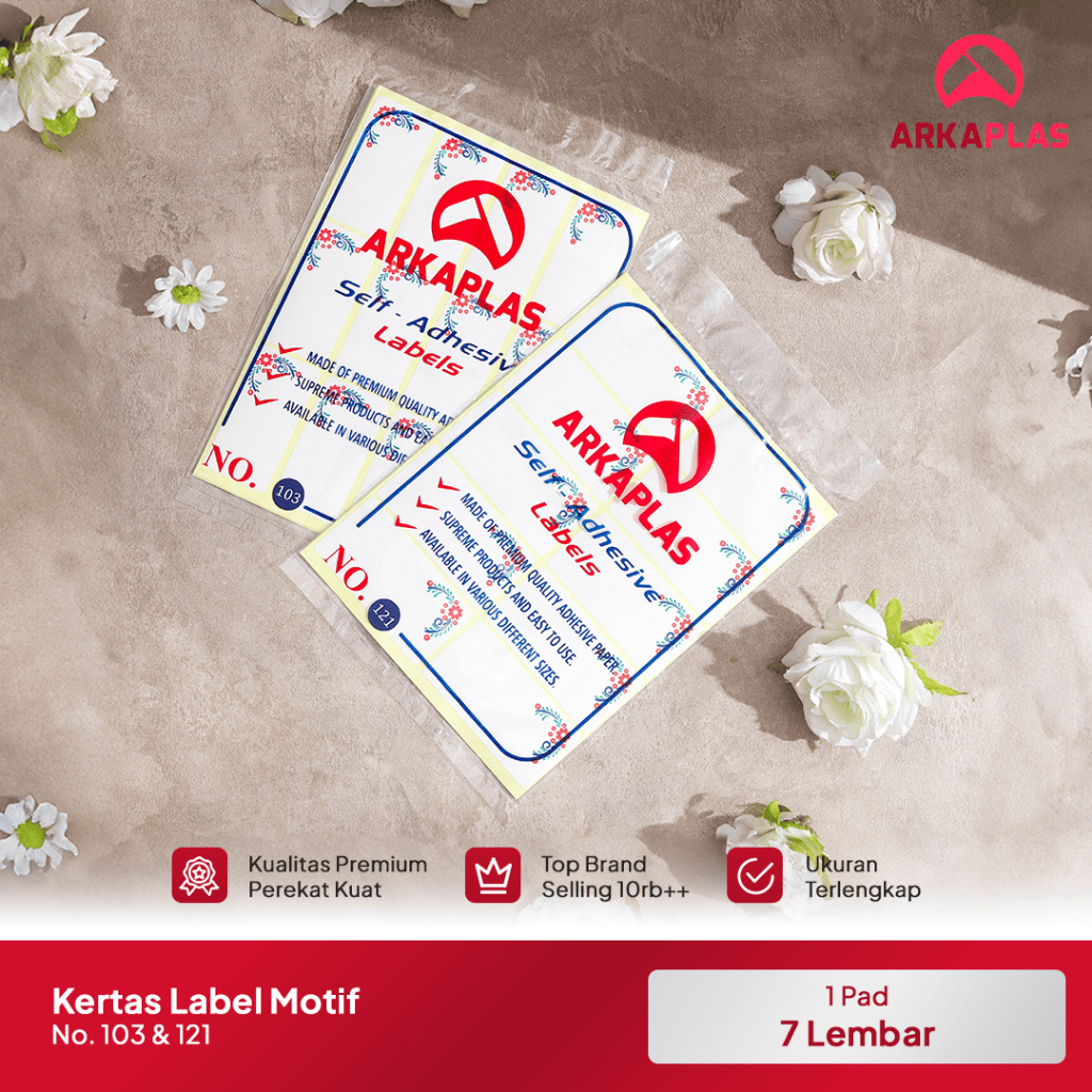 Jual ARKAPLAS Kertas Label Stiker Undangan Motif No 103 121 | Shopee ...