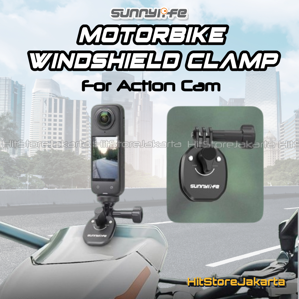 Jual Sunnylife Motorcycle Aluminium Windshield Clamp For GoPro Insta360 ...