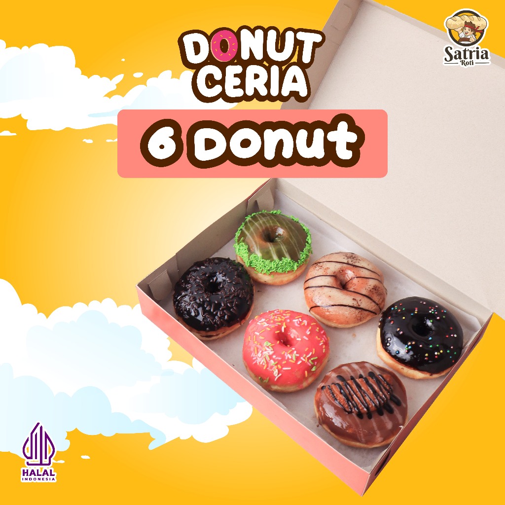 Jual Paket Donat ceria isi 6pcs/Donut ultah/Donut fluffy dan lembut ...