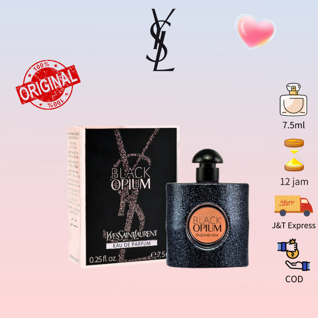 Jual [100% original] YSL Yves Saint Laurent Black Opium perfume Eau de Parfum 7.5ml EDP Women ...