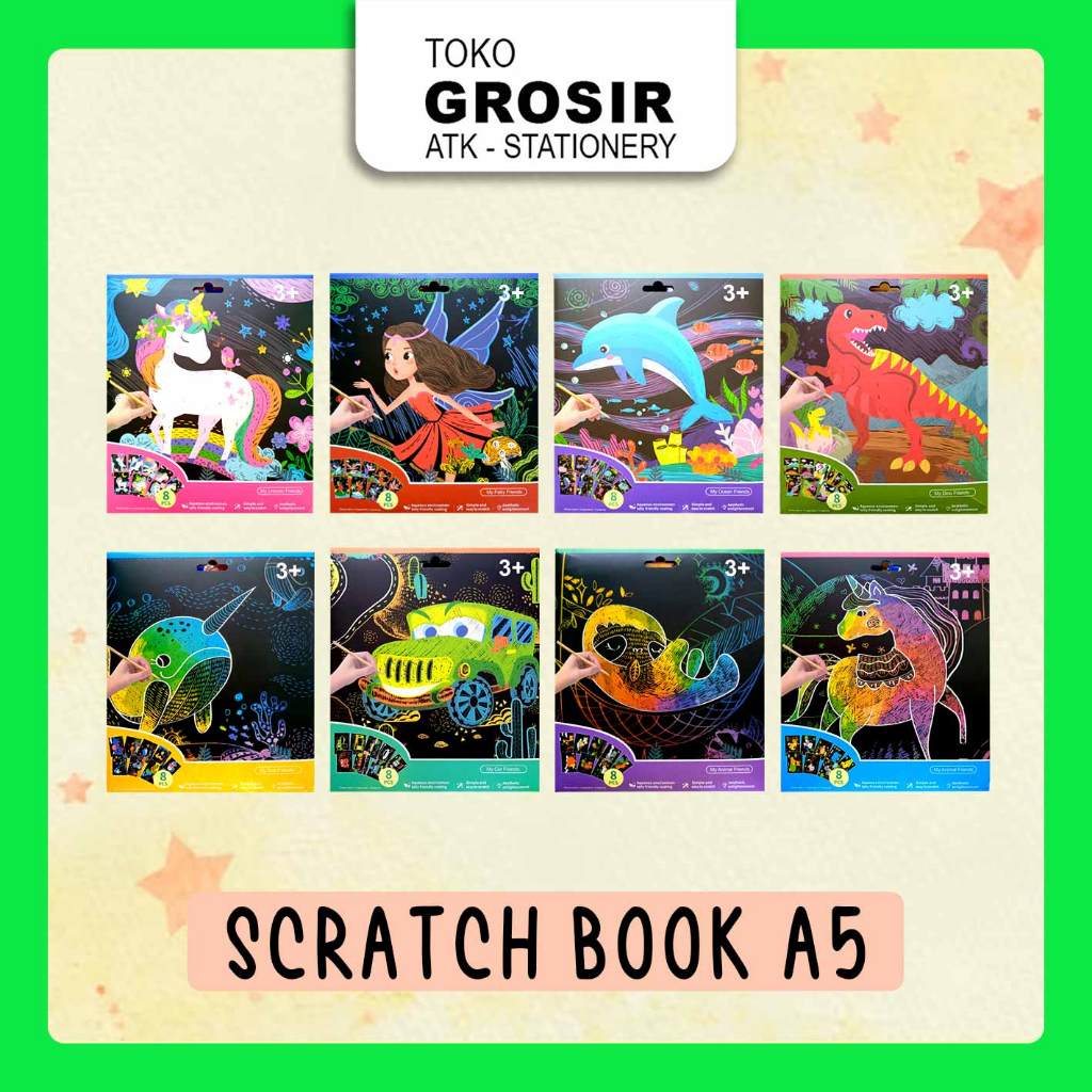 Jual Buku Magic Scratch Book A5 Isi 8 Dengan Berbagai Gambar Berbeda ...