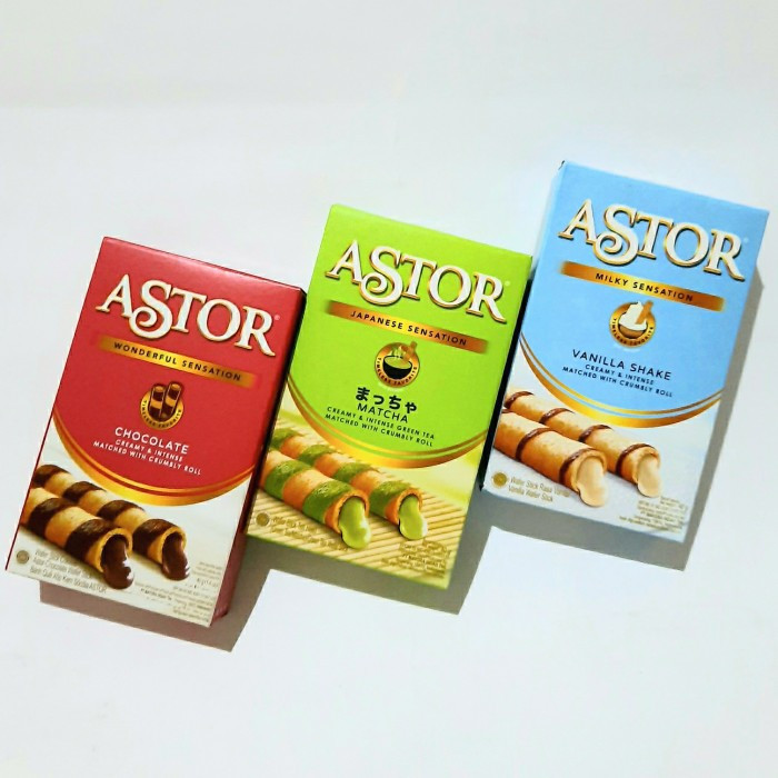 Jual ASTOR WAFER STICK CHOCOLATE / MATCHA / VANILLA SHAKE 40GR | Shopee ...
