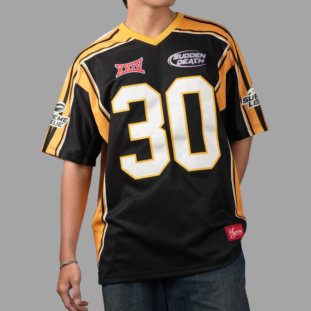 Jual Supreme Sudden Death Football Jersey Black SS24 | Shopee Indonesia
