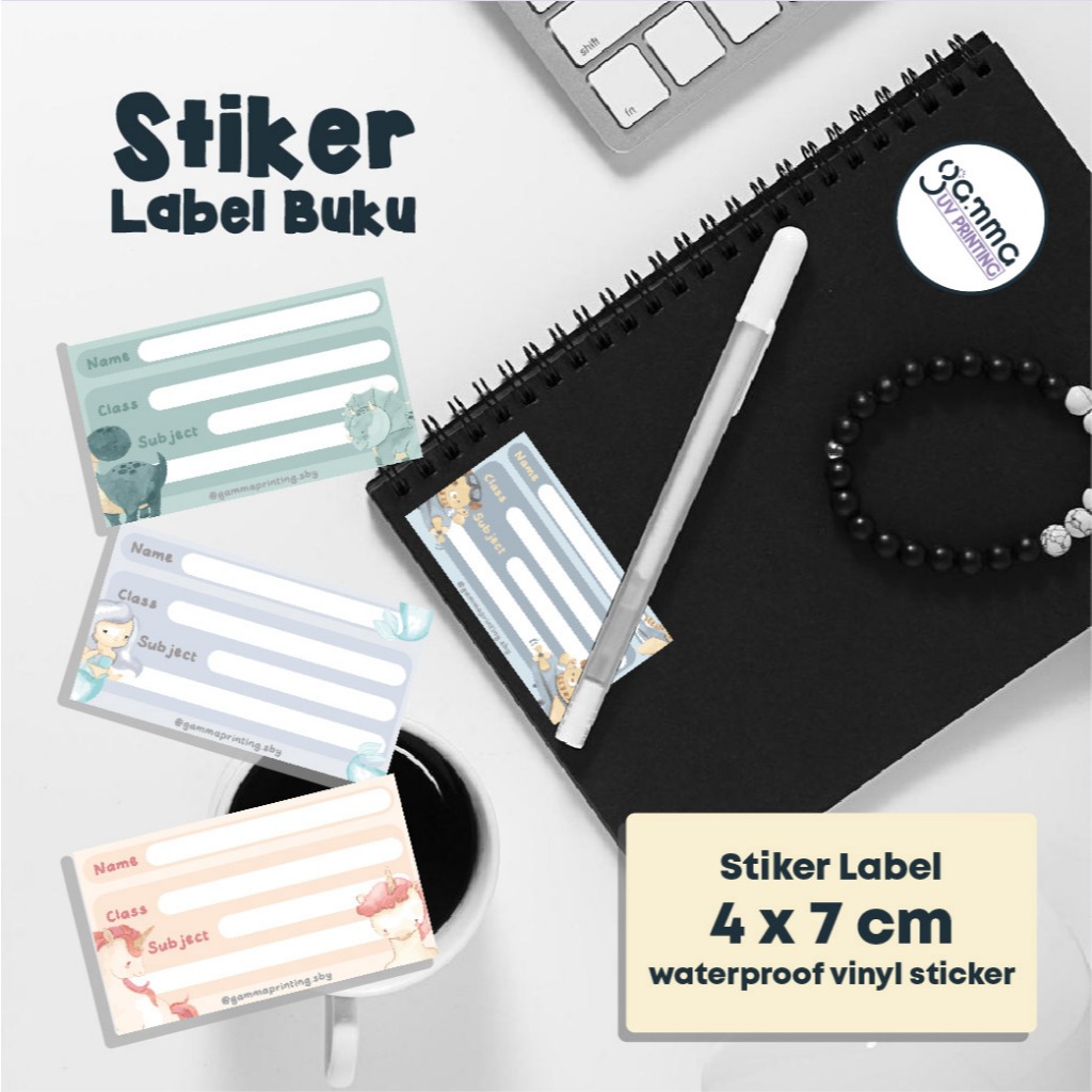 Jual Stiker Label Buku Anak Sticker Karakter Buku Tahan Air Vinyl ...