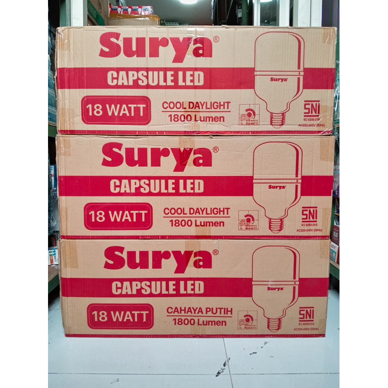 Jual SURYA CAPSULE 18W 18 WATT 1 DUS / 1 KARTON ISI 100 PCS Lampu LED Kapsul Tabung BODY JUMBO ...