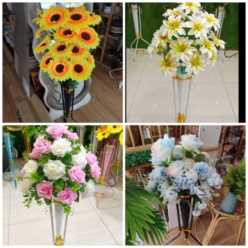 Jual BUNGA HIAS SET UNTUK POJOK | SUDUT | RUANG TAMU | STAND | Shopee ...