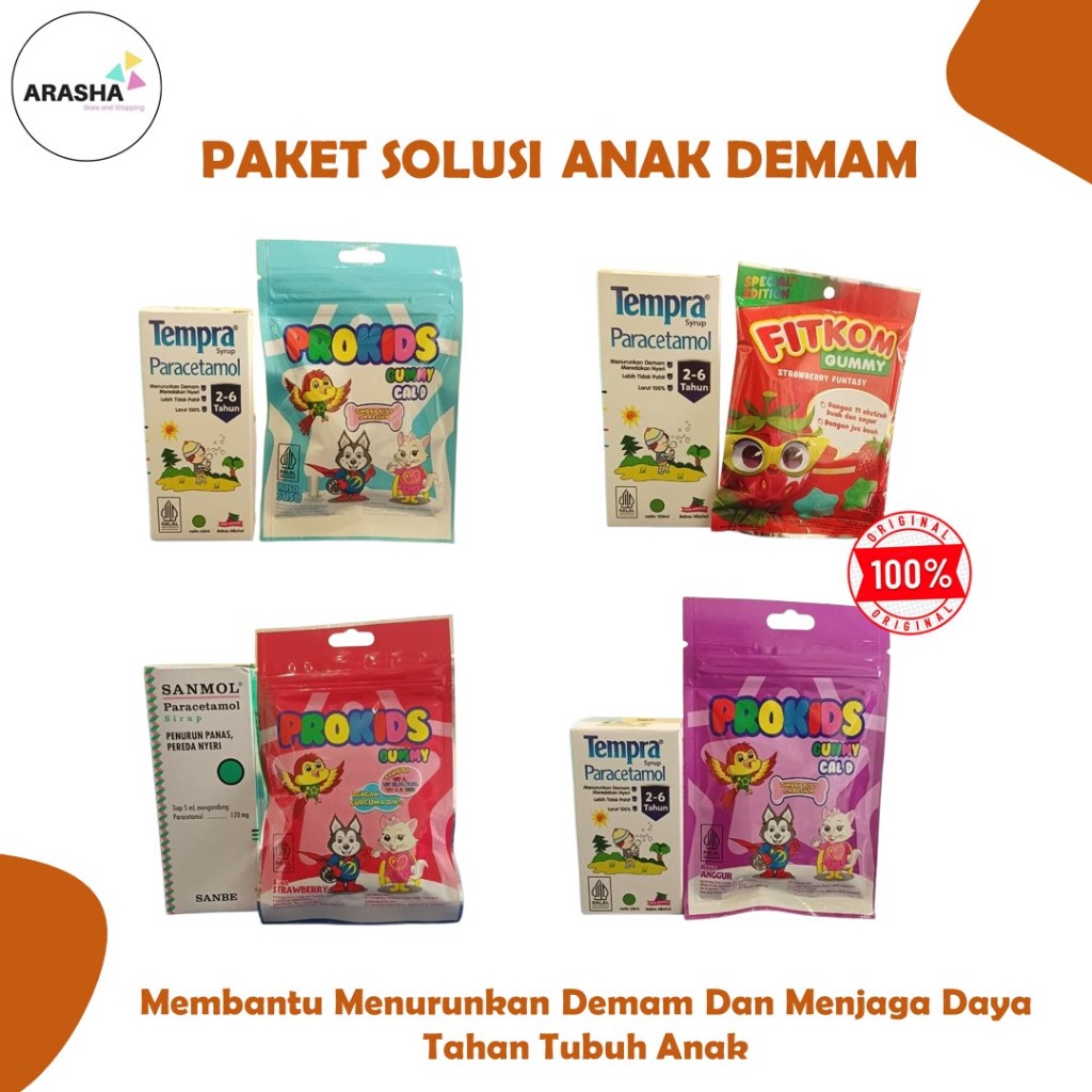 Jual SOLUSI PAKET DEMAM ANAK - TEMPRA SYRUP - PROKIDS GUMMY - Obat ...