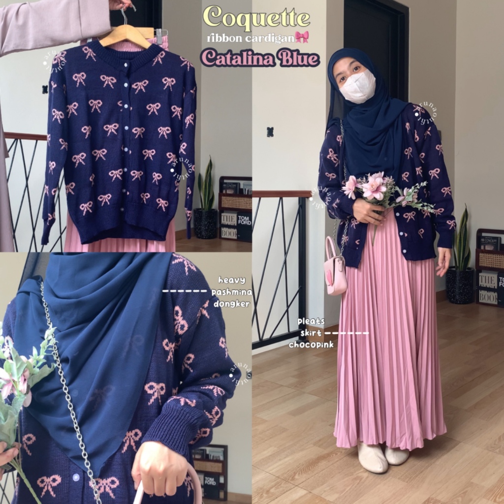 Jual COQUETTE RIBBON CARDIGAN RAJUT KOMPUTER PREMIUM BY ARUNAOUTFIT ...