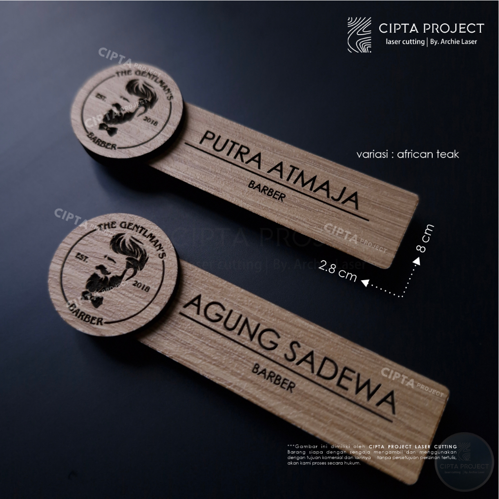 Jual Name Tag Kayu | Name Tag Magnet | Custom Name Tag | Tag Nama ...