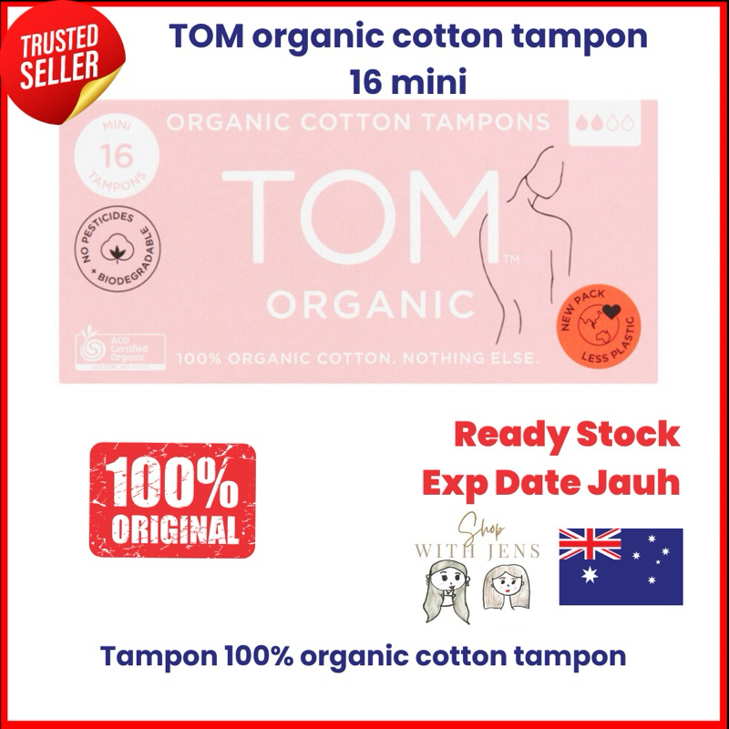 Jual TOM Organic Tampons Mini 16 Pack 100% Katun Organik Bersertifikat ACO | Shopee Indonesia