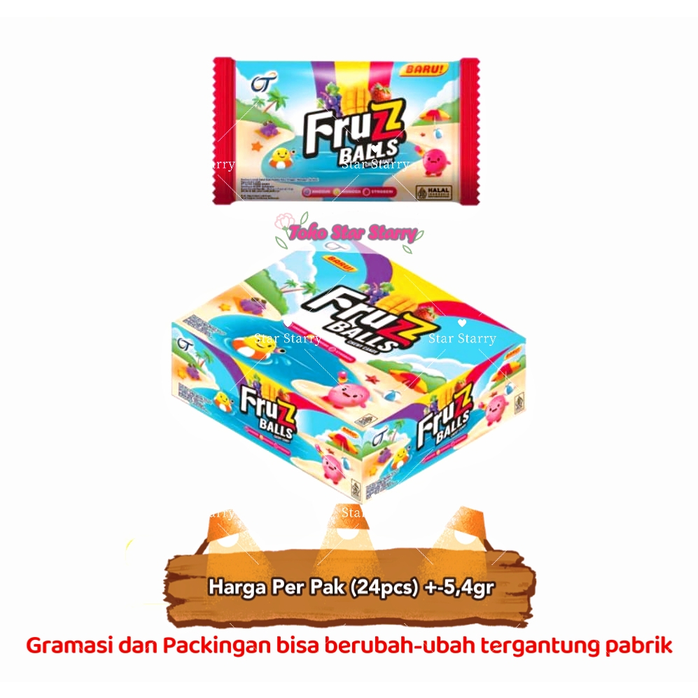 Jual [Per Kotak] FRUZZ BALL fruz bal coklat kunyah. 1 box isi 24 Sachet ...