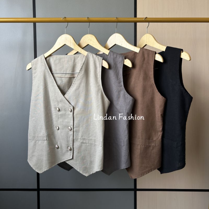 Jual Vest Kekinian Trendy Casual Elegant Vest Kancing Murah Bahan Halus ...