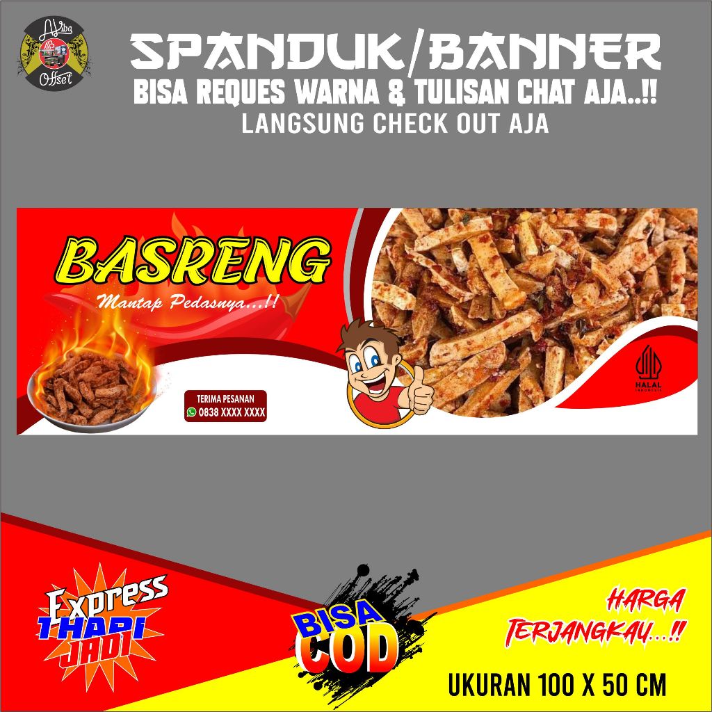 Jual SPANDUK / BANNER BASRENG (BISA CUSTOM) | Shopee Indonesia