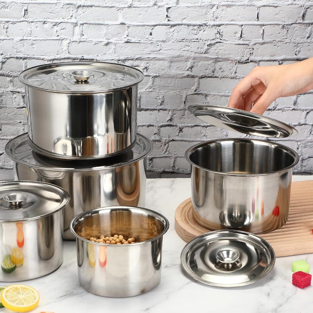 Jual Baskom Stainless Steel dengan Tutup Mangkok Tebal Wadah Bumbu ...