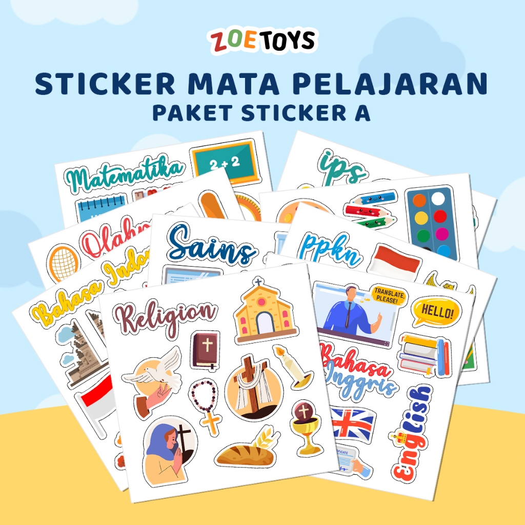 Jual Zoetoys Sticker Mata Pelajaran Set | Journal Back to School ...
