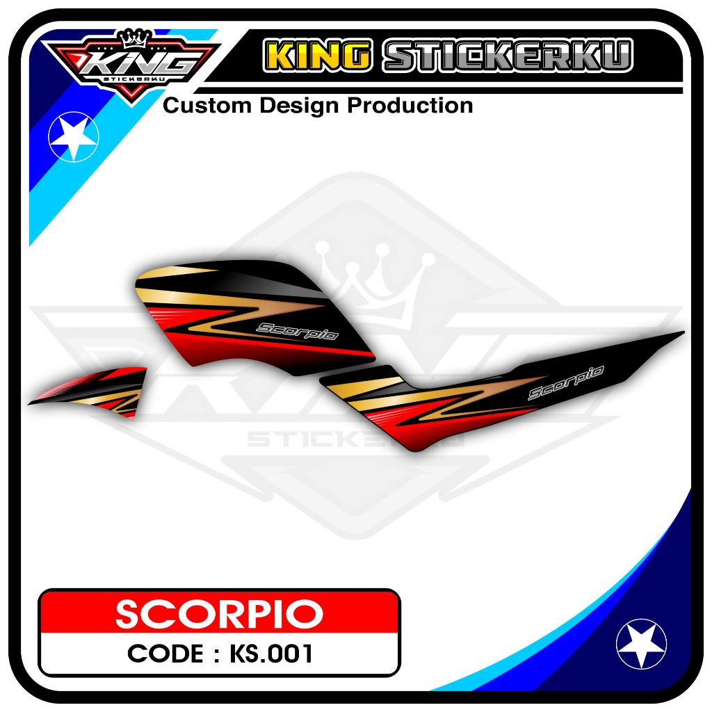 Jual Stiker Variasi Scorpio - Decal Sticker Striping Standar Scorpio ...
