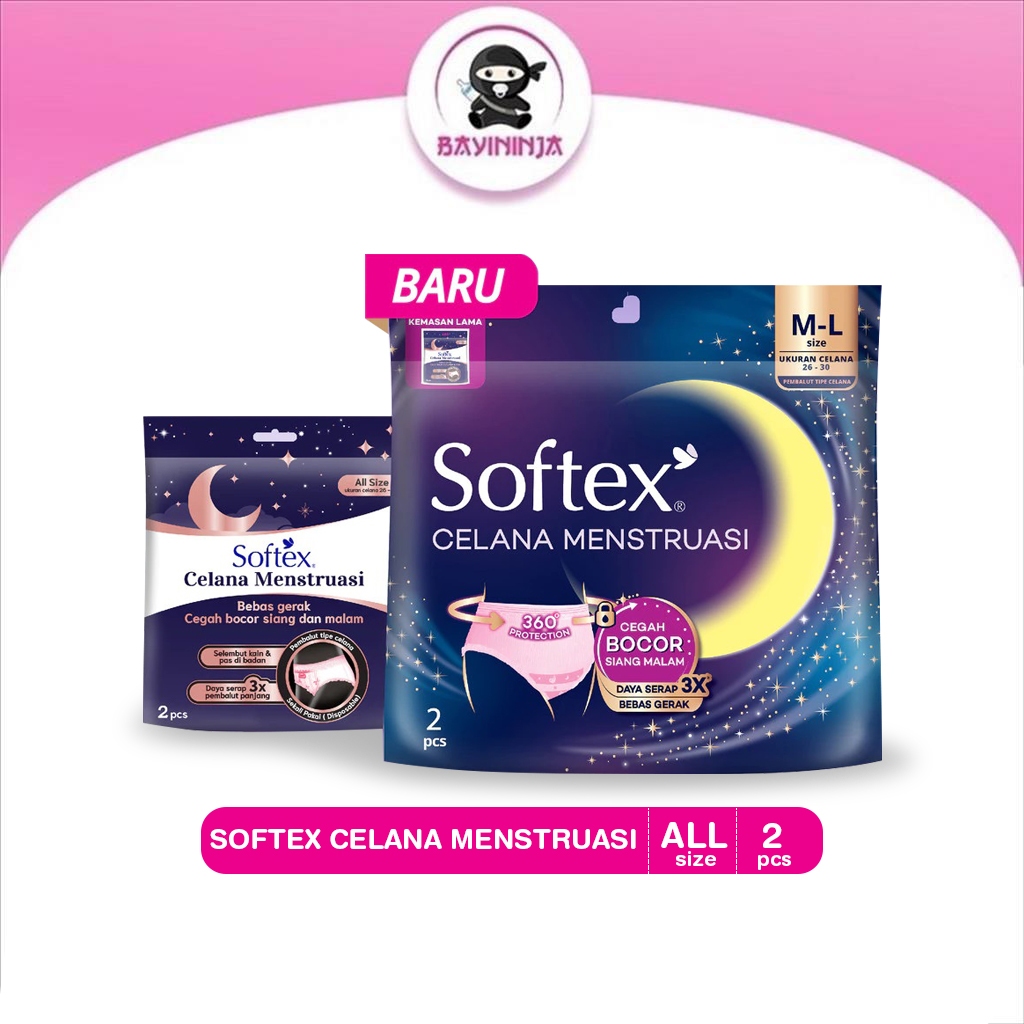 Jual SOFTEX Celana Menstruasi 1 Pack isi 2 s | Shopee Indonesia