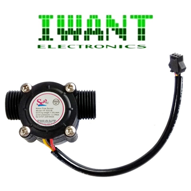 Jual FLOW SENSOR 1/2 INCH YF-S201 FLOW SENSOR WATER LIQUID 1/2" 0.5 ...