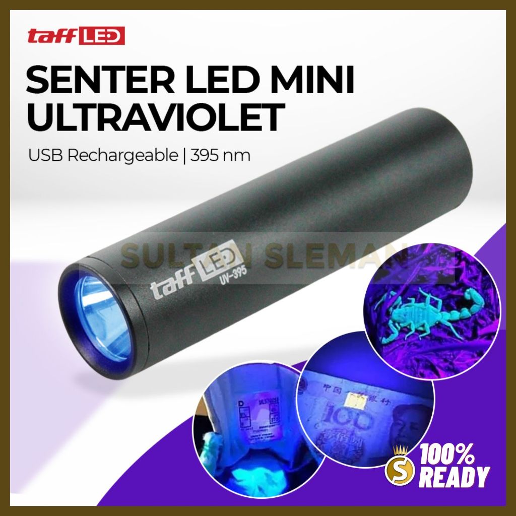 Jual Senter UV LED Mini Pocket Size / Senter LED Mini Ultraviolet UV 400nm 9 LED Rechargeable ...