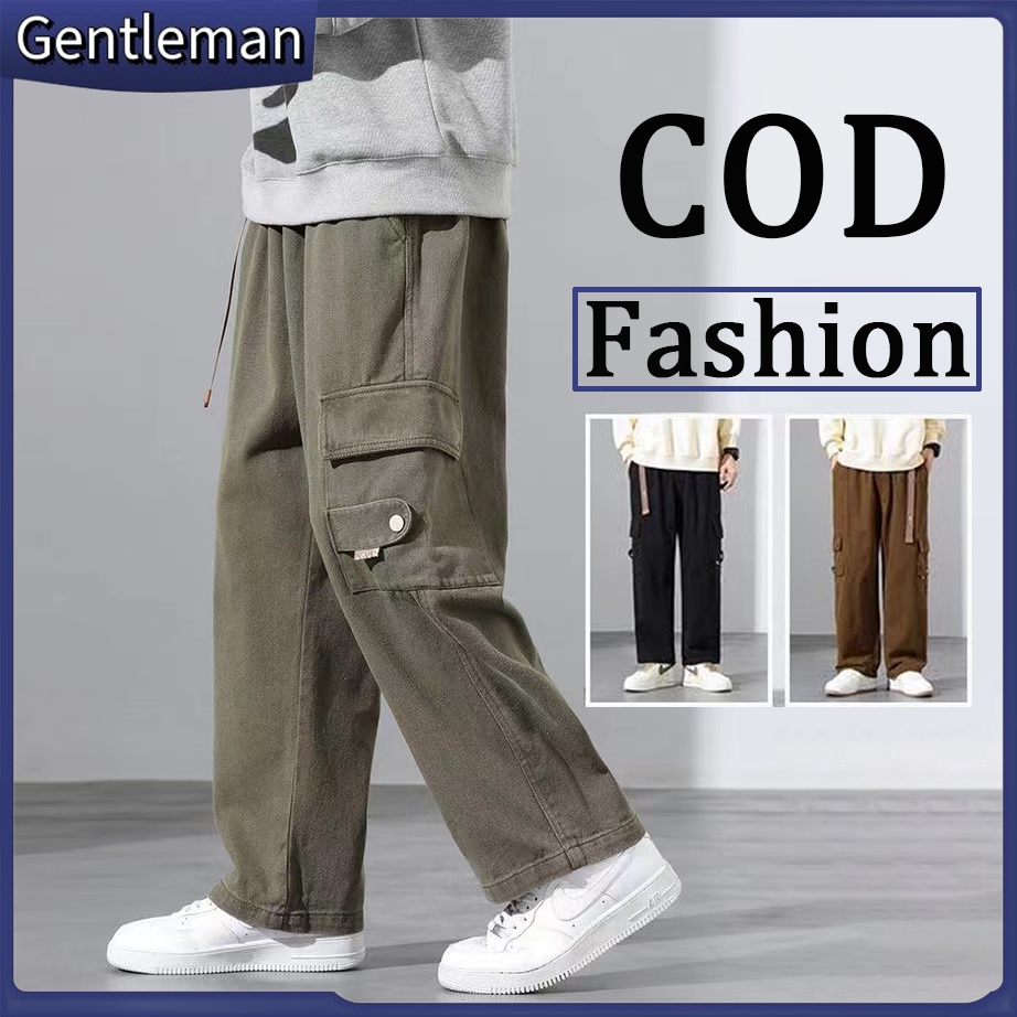 Jual Cargo Pants Celana Cargo Panjang Pria Green Original Murah Korean Style Kulot Celana Santai ...
