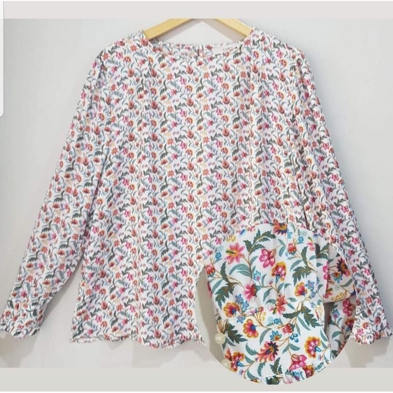 Jual blouse bunga lengan panjang | Shopee Indonesia