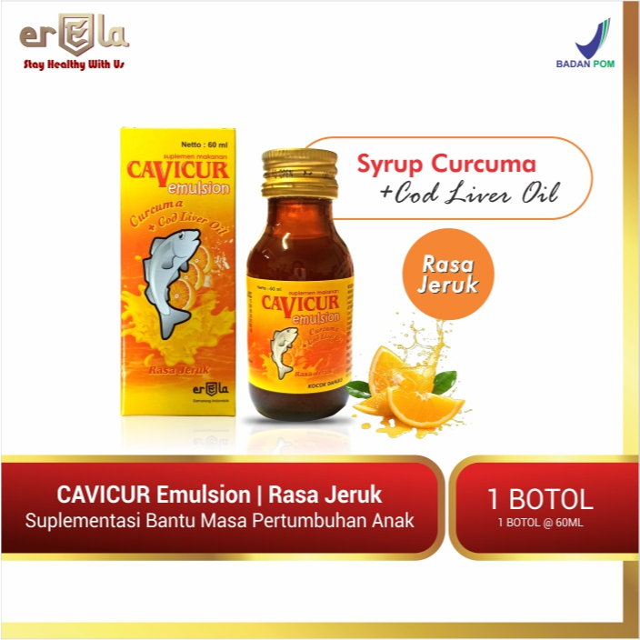 Jual CAVICUR Emulsion / Vitamin Anak / Extract Curcuma dan Cod Liver ...