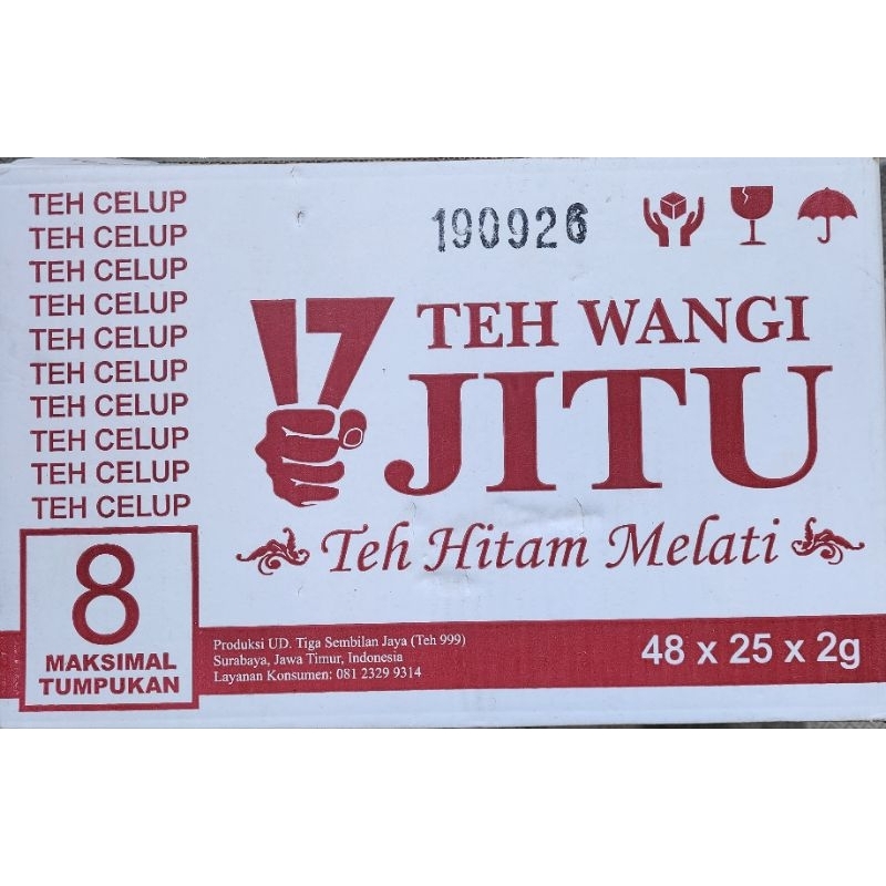 Jual TEH CELUP CAP JITU BY 999 TEH HITAM MELATI (1 karton isi 48 kotak ...