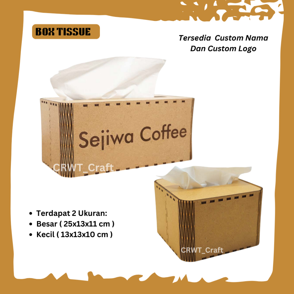 Jual Tempat Tisu Kayu Custom Nama/Logo Box Tissue Aesthetic | Shopee ...