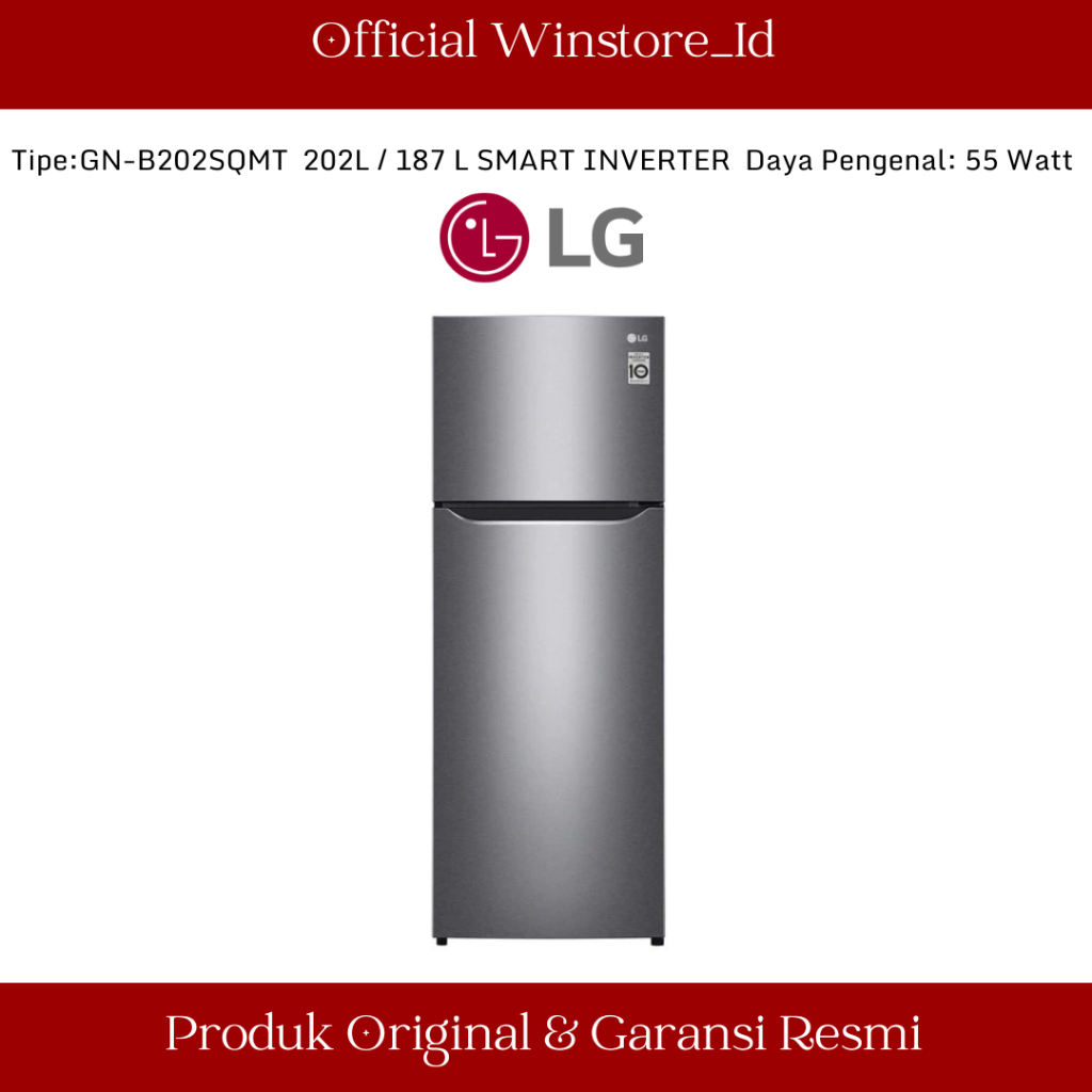 Jual KULKAS LG 2 PINTU 202SQIB (NEW INVERTER) GARANSI RESMI | Shopee ...