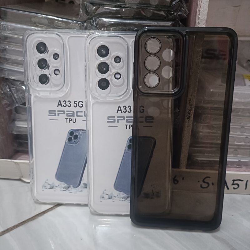 Jual Softcase Samsung A33 5g Case Clear Space Bening Hitam Transparan ...