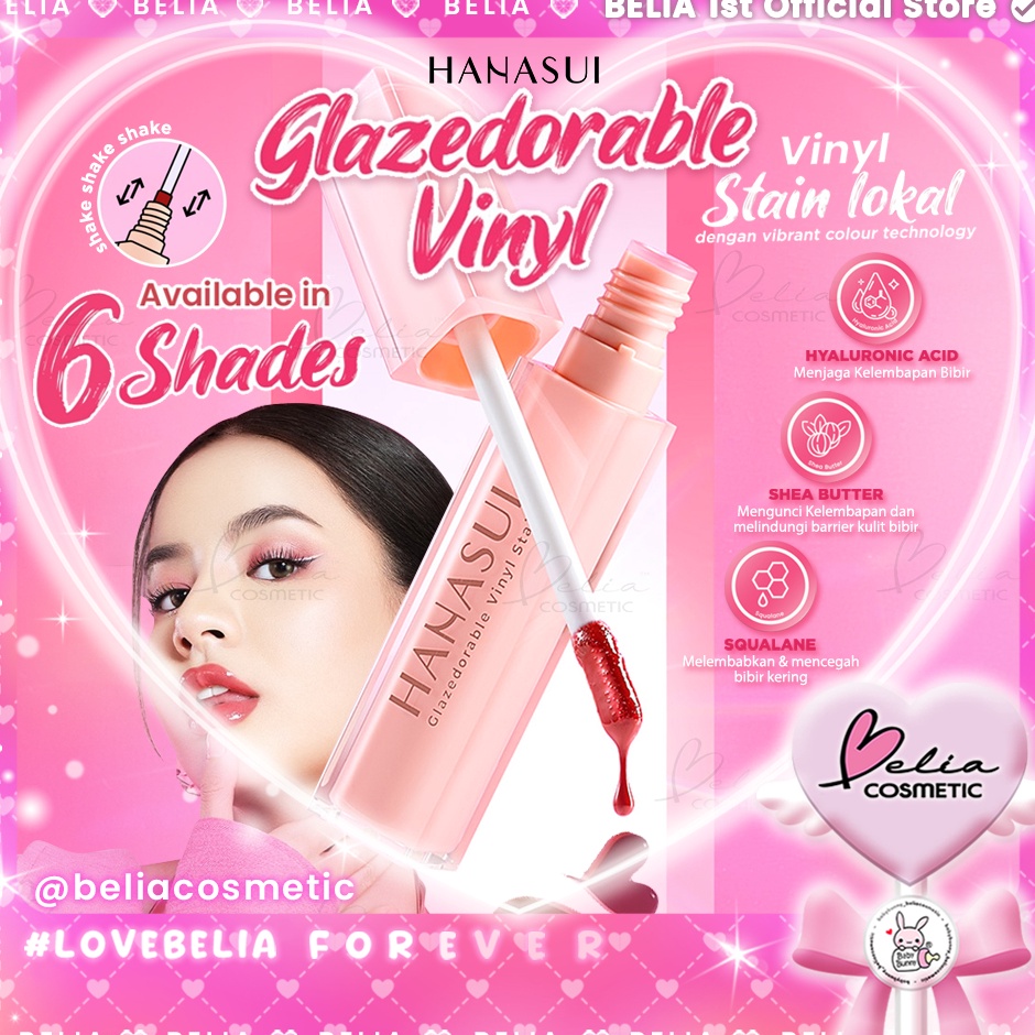 Jual BELIA HANASUI Glazedorable Vinyl Stain Stain Lokal Lip Stain Vinyl ...