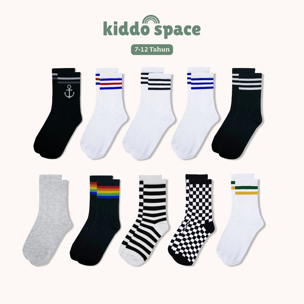 Jual KIDDOSPACE - Kaos Kaki Anak Motif Old School Garis - Stripe Kids Socks Premium (Unisex 7-12 ...