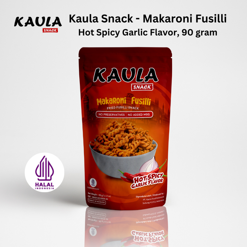 Jual Kaula Snack Makaroni Fusilli Hot Spicy Garlic, 90 gram | Shopee ...