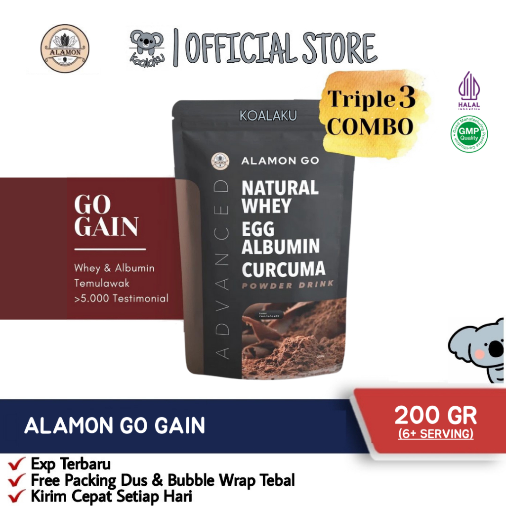 Jual Alamon GO GAIN 200 gram Susu Protein Penambah Berat Badan Natural ...