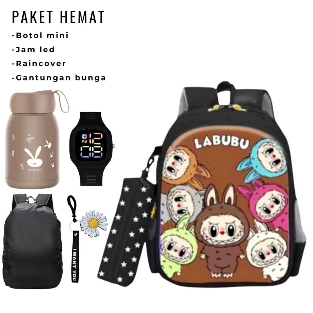 Jual Tas ransel terbaru anak sekolah tk,sd perempuan backpack Labubu | Shopee Indonesia
