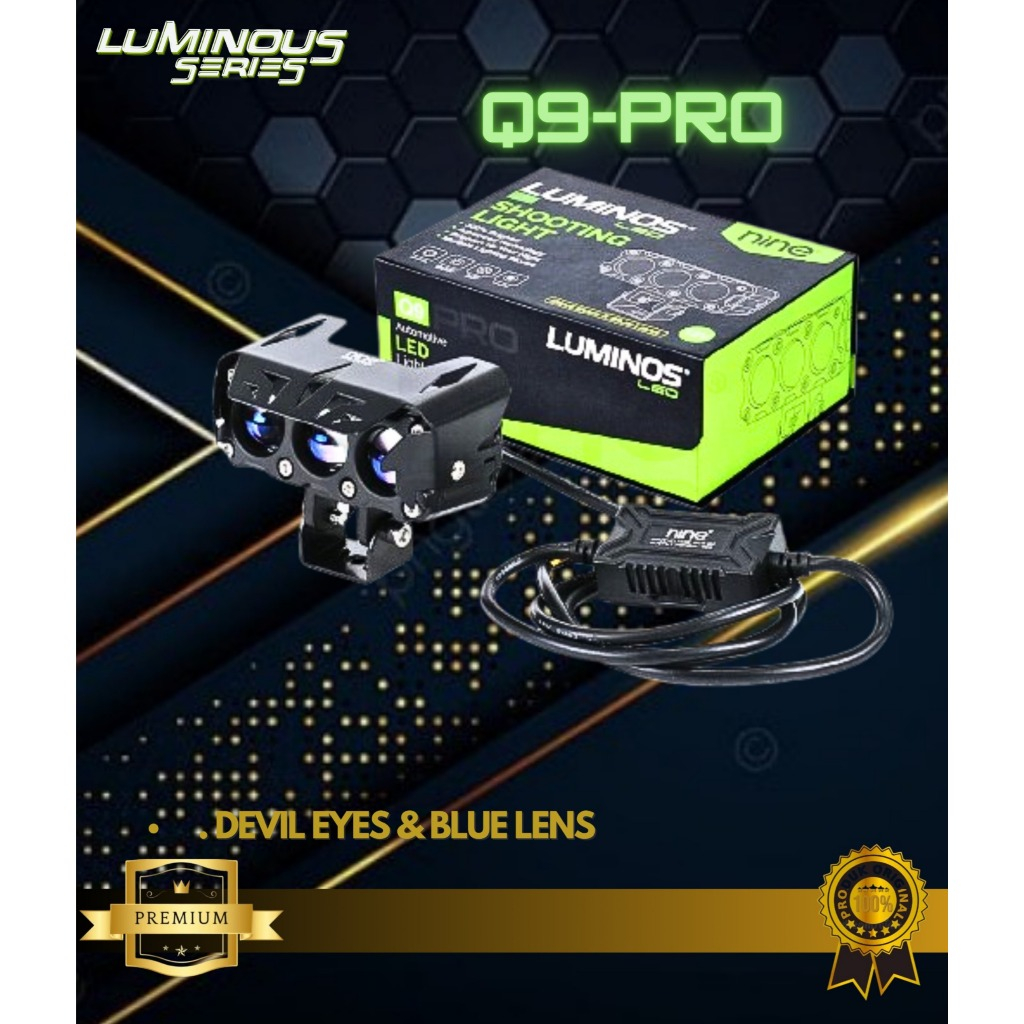 Jual LAMPU TEMBAK/SOROT Q9 PRO SQL 3 TITIK + DEVIL EYE BLUE LENS ...