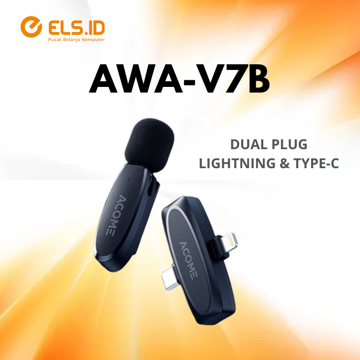 Jual Acome AWA-V7B Microphone Wireless 2port Type-C & Lightning ...