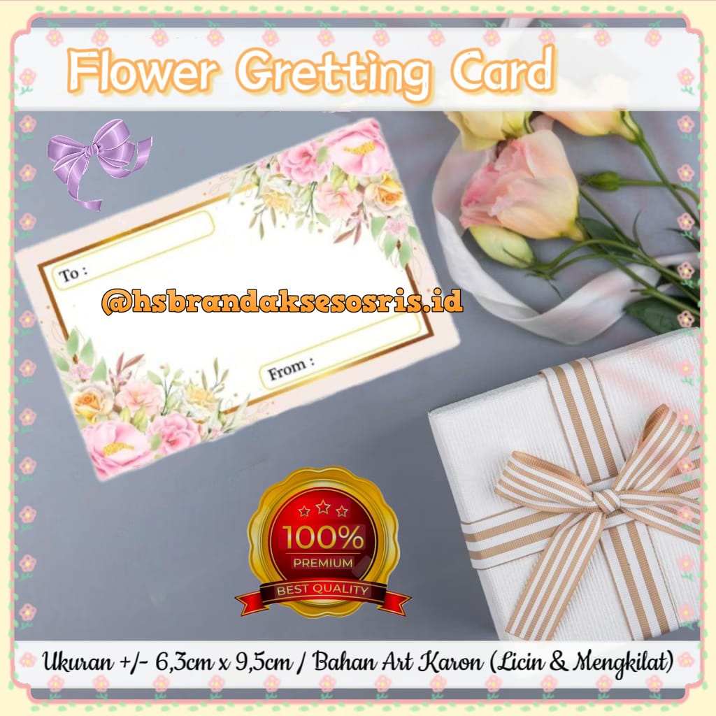 Jual (5PCS) KARTU UCAPAN MOTIF BUNGA / KARTU UCAPAN SERBAGUNA / KARTU ...