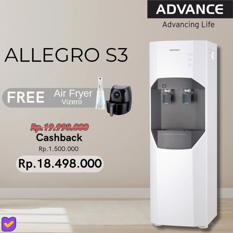 Jual ADVANCE-Reverse Osmosis~ALLEGRO S3~Water Purifier/Dispenser ...