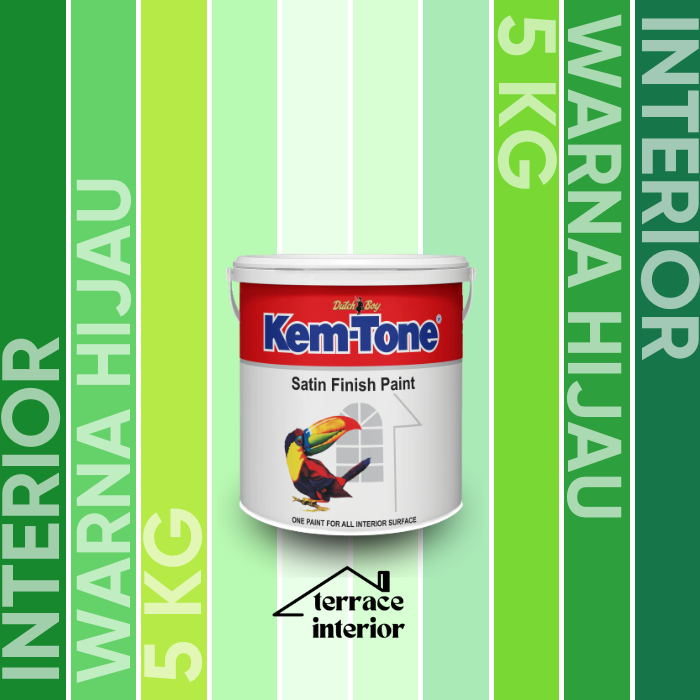 Jual Cat Tembok Kemtone Interior Warna Hijau 5 Kg | Shopee Indonesia
