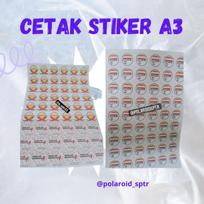 Jual cetak stiker kertas A3 | Shopee Indonesia