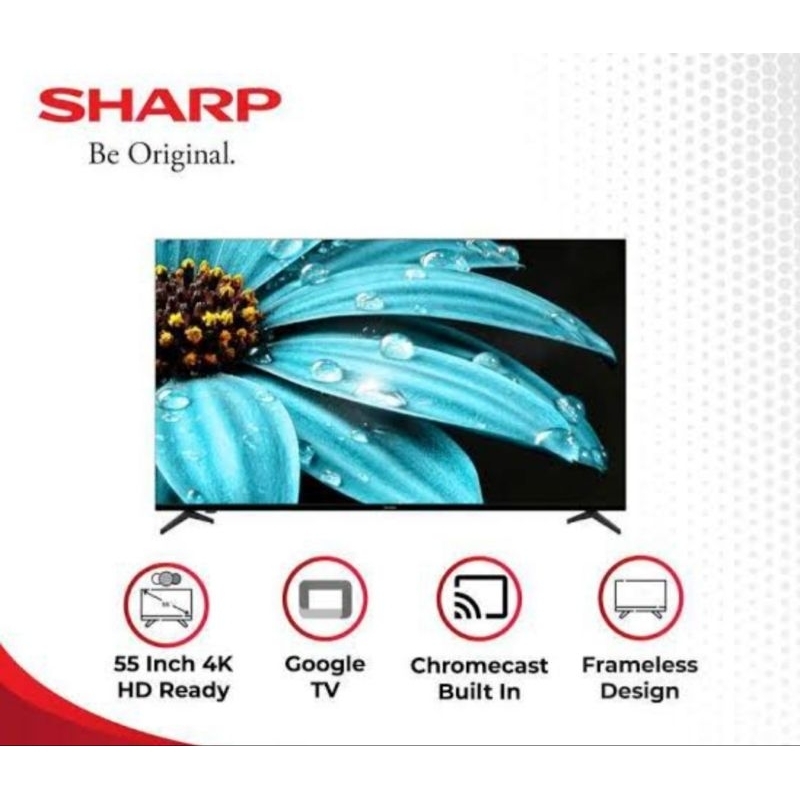 Jual SHARP 4T-C55FJ1X / 4T C55FJ1X 4K Frameless Google TV LED TV 55 ...