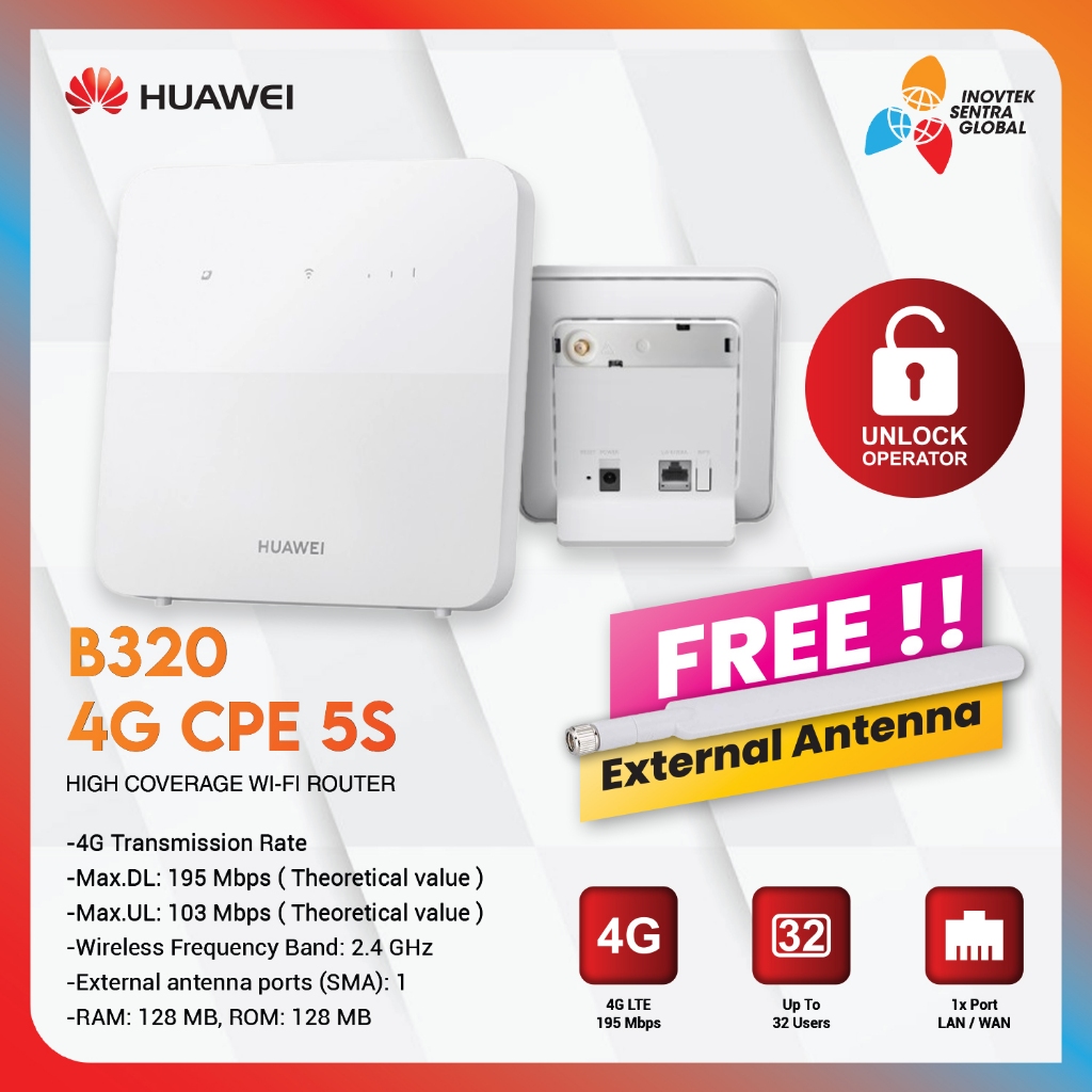 Jual Huawei B320 Modem Wifi 4g Router Wireless Unlock Operator