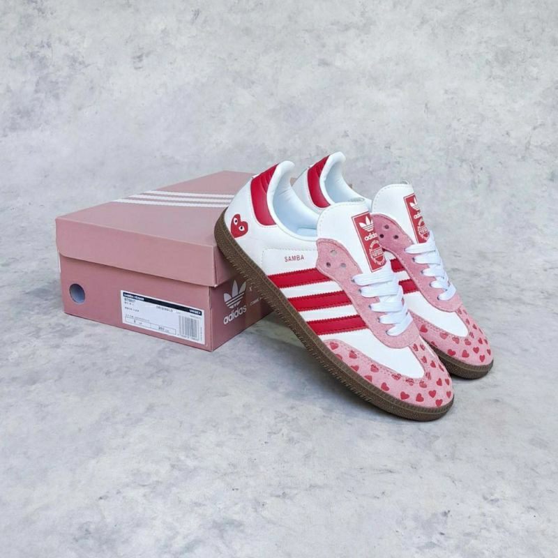 Jual (Women) Sepatu Adidas Samba OG X CDG Valentine Days Red Pink Cloud ...