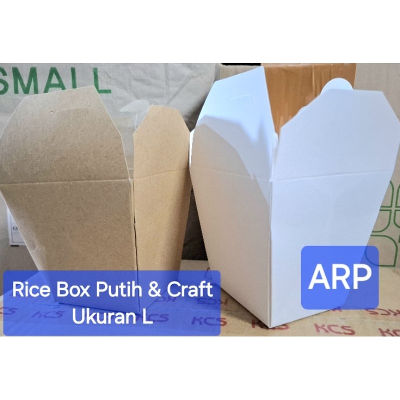 Jual Rice Box Ukuran L Warna Putih & Craft 1pack isi 50bh/Rice Box ...