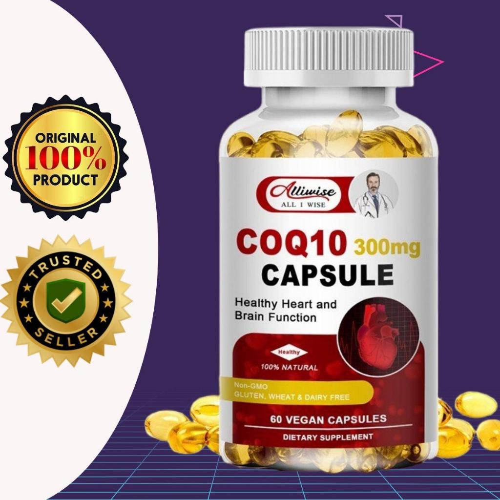 Jual Alliwise 60pcs CoQ10 300mg Softgels Suplemen Koenzim Q10 ...