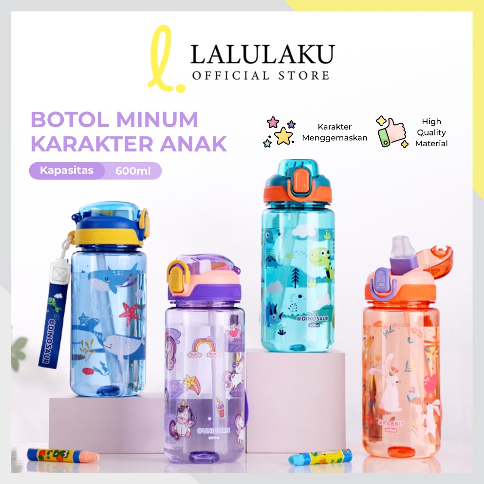 Jual Fresh Botol Minum Karakter 6ml Sedotan Anak Sekolah TK SD Kartun ...