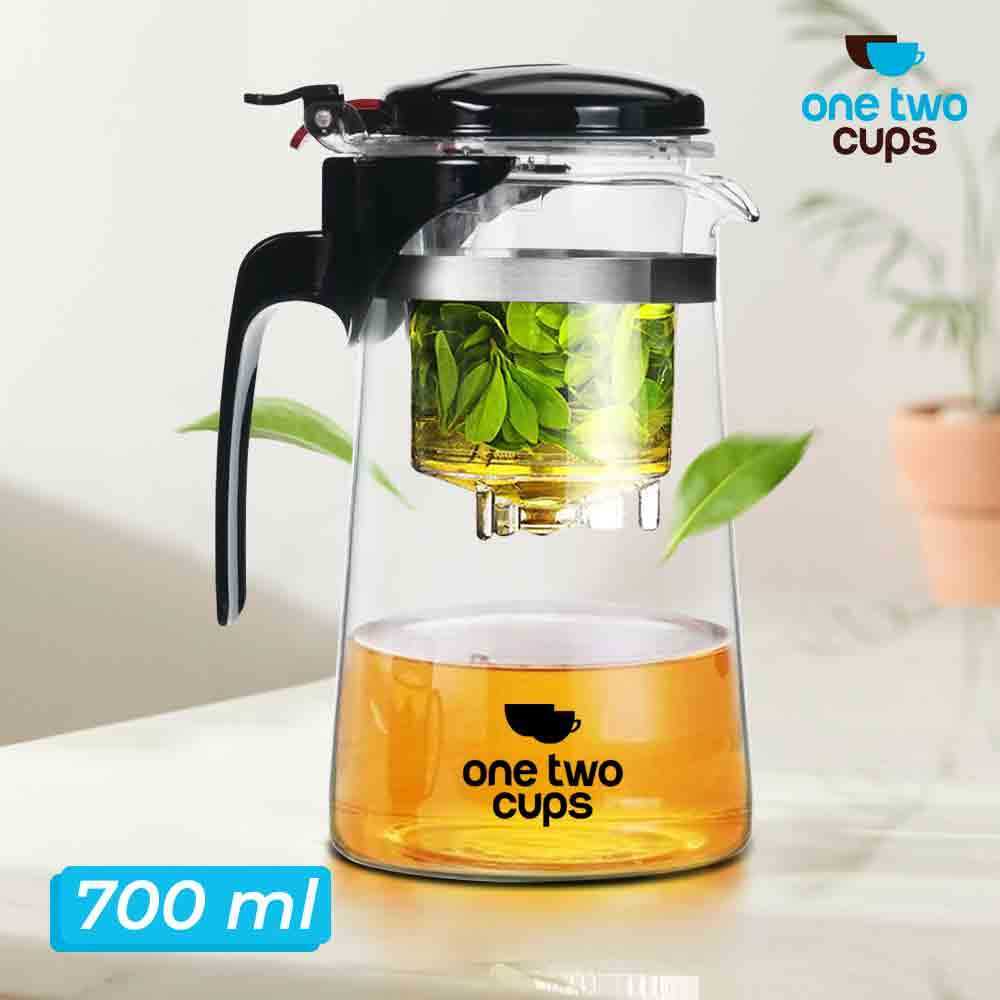 Jual One Two Cups Teko Teh Kopi Kaca Tahan Panas dengan Saringan Pitcher - K1 | Shopee Indonesia