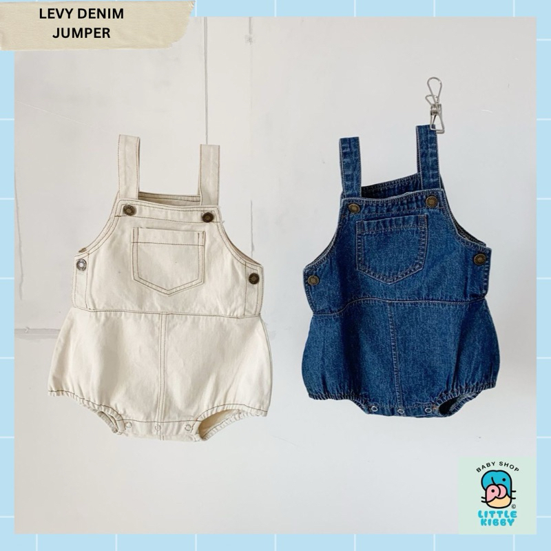 Jual LITTLE KIBBY - LEVY DENIM JUMPER | SUSPENDER DENIM BAYI | BAJU ...