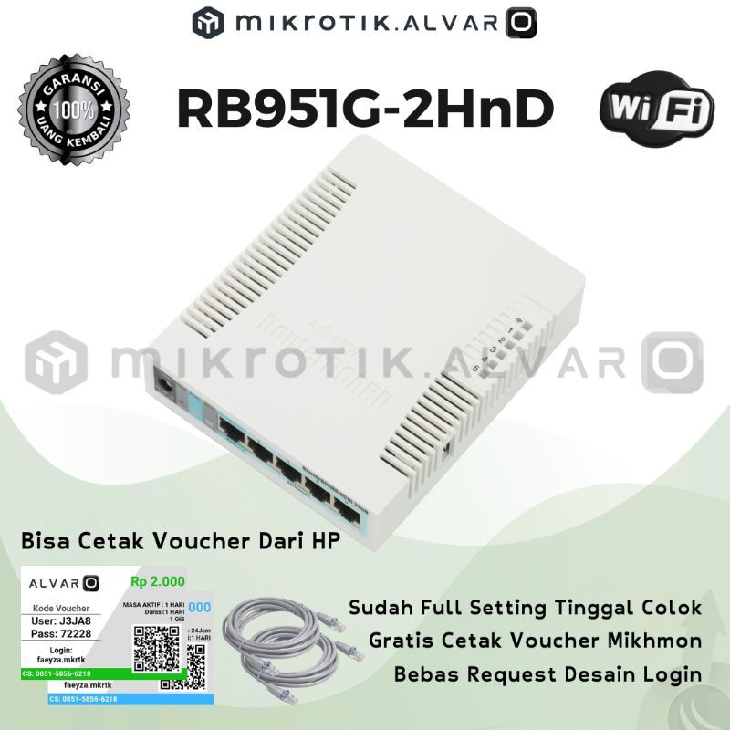 Jual MikroTik Router Wireless RB951G-2HnD Full Setting Hotspot Voucher ...